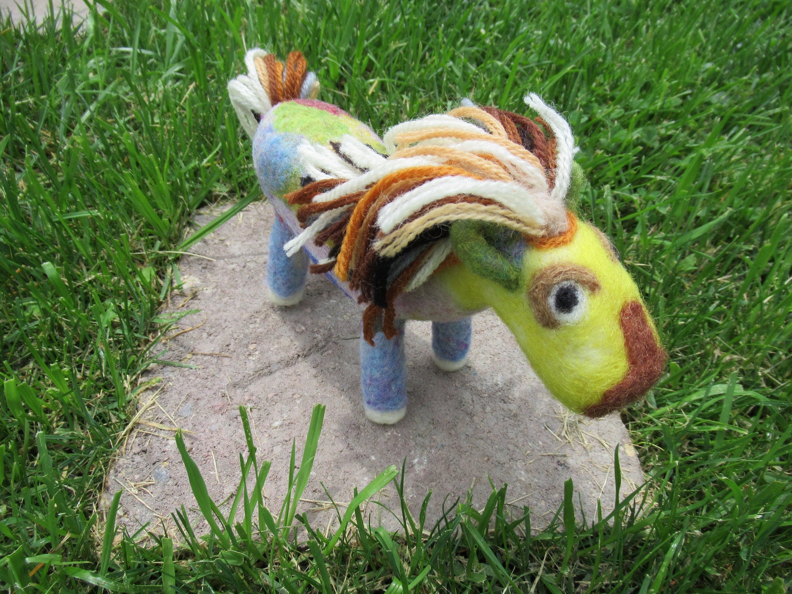 Wild Pony Figure Felted Horse Colorful Pony | Etsy