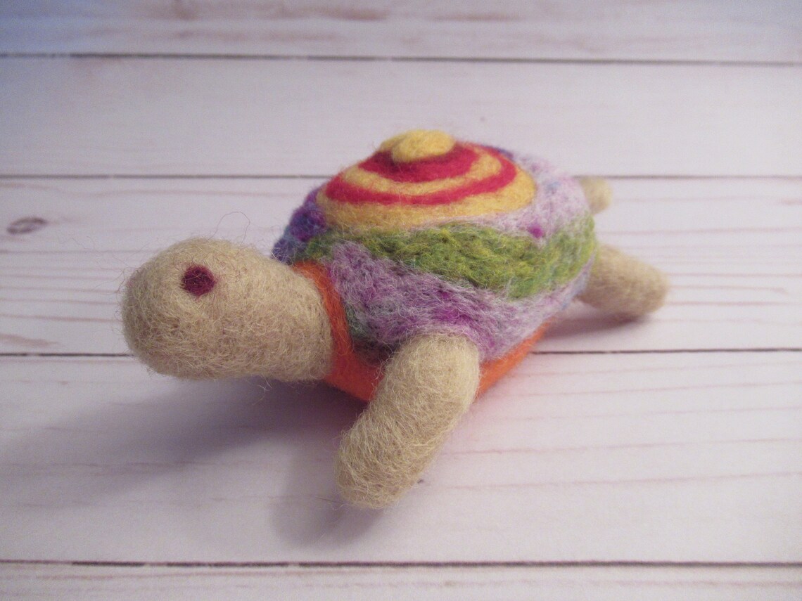 Colorful Turtle Felted Turtle Turtle Figure Handmade Art | Etsy