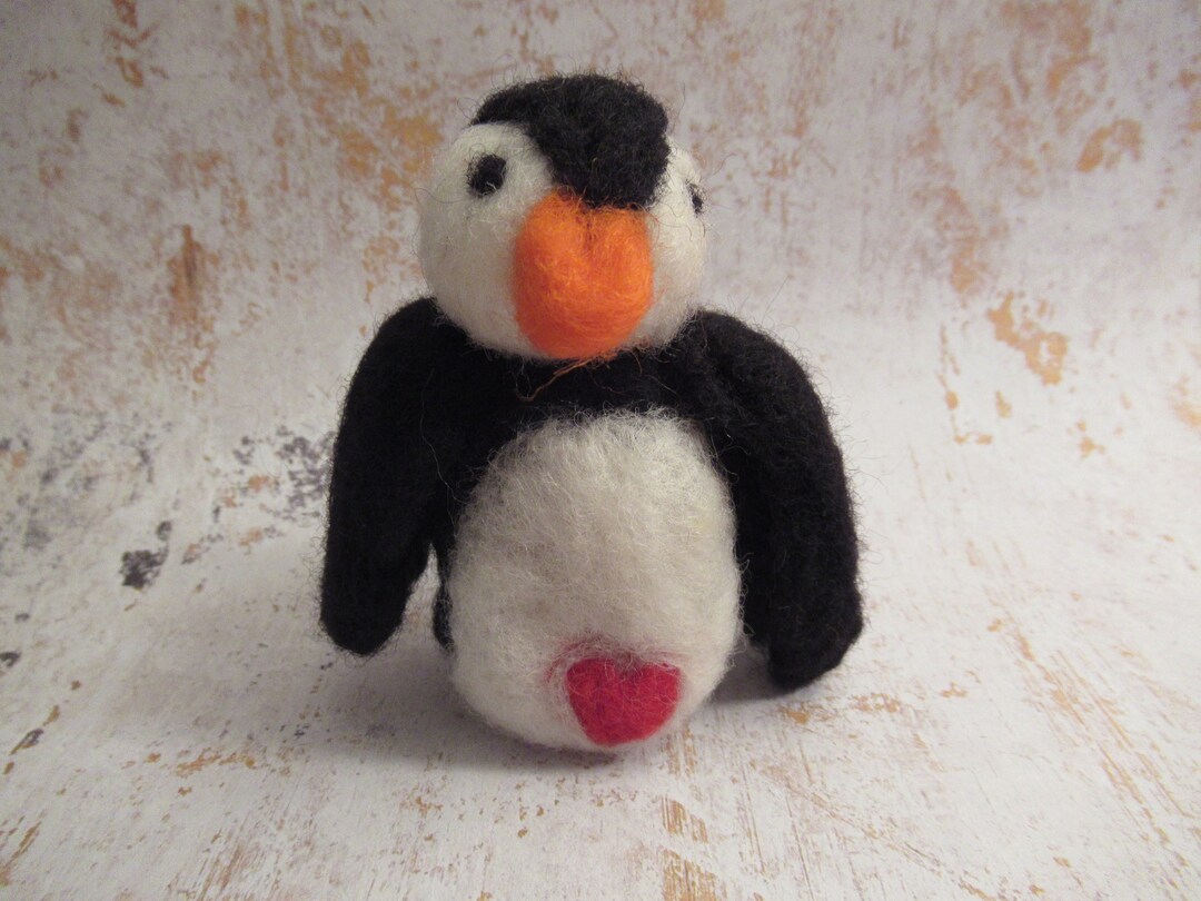 Felted Penguin, Handmade Bird, Penguin Figure - Etsy