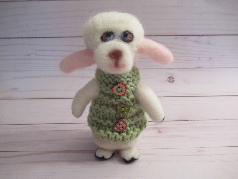 Felted Lamb Lamb With Sweater Handmade Figure - Etsy