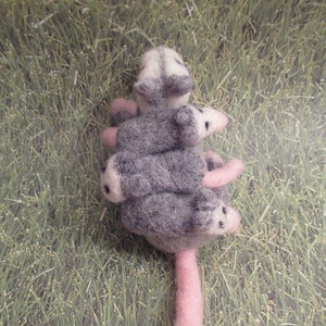 Mini Possum Family Possum With Babies Handmade Wildlife - Etsy