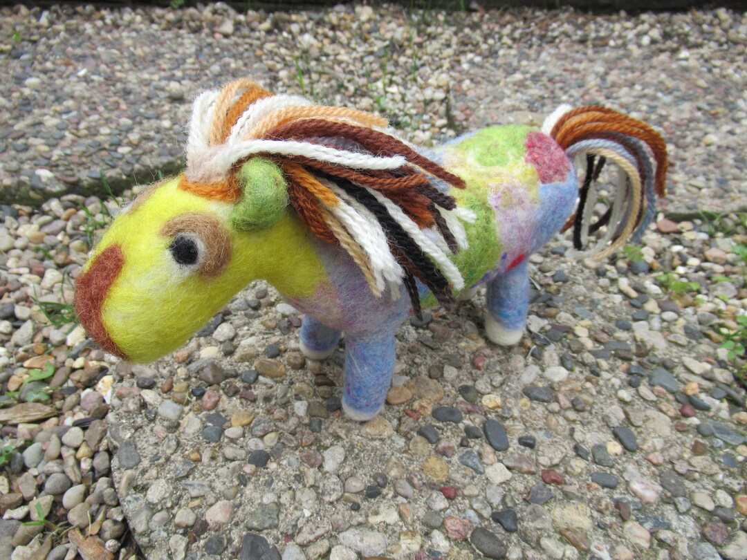 Wild Pony Figure Felted Horse Colorful Pony - Etsy