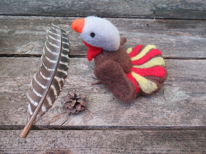 Felted Turkey Handmade Bird Thanksgiving Decor Wild Bird - Etsy