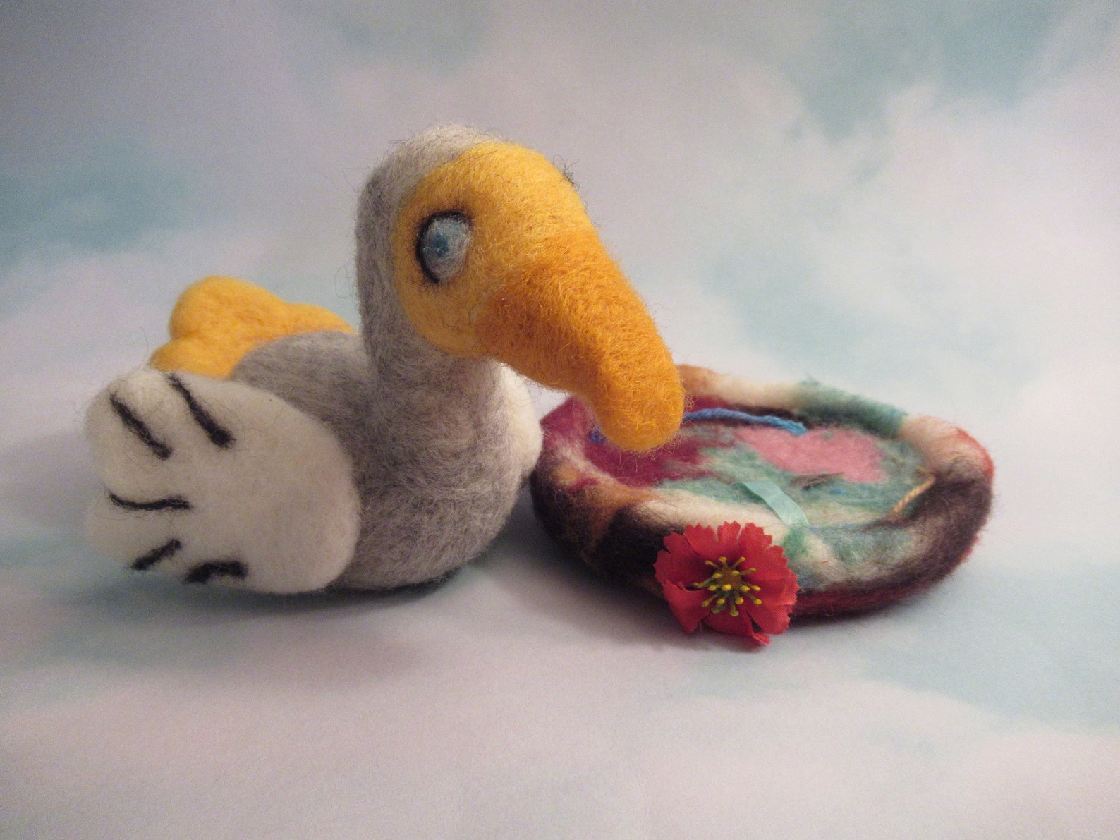 Nesting Dodo Bird Felted Bird Bird With Nest Handmade Bird - Etsy