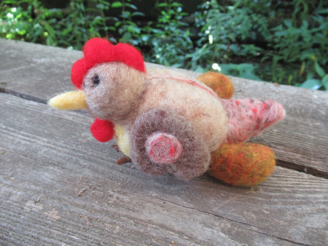 Felted Chicken, Handmade Bird, Miniature Hen - Etsy