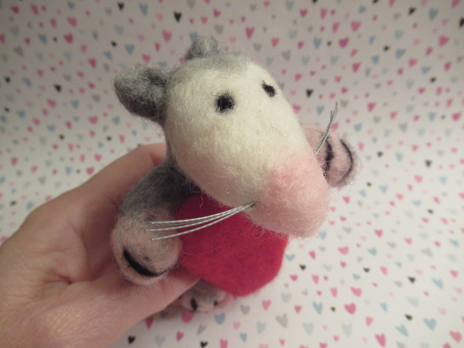 Possum Figure, Felted Possum, Possum With Heart - Etsy
