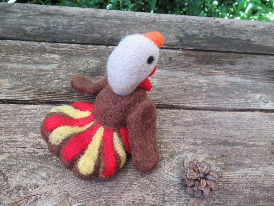 Felted Turkey Handmade Bird Thanksgiving Decor Wild Bird - Etsy