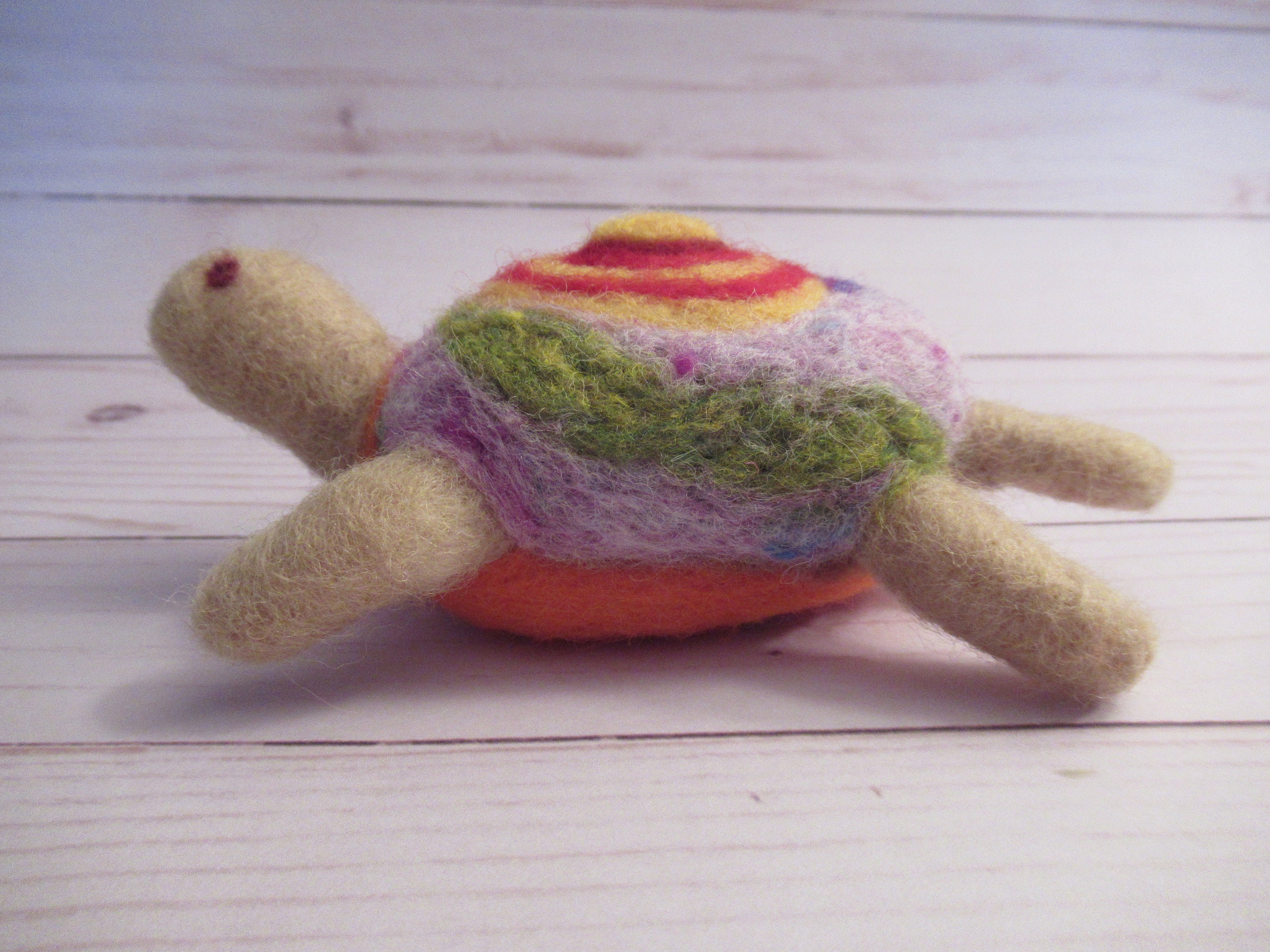 Colorful Turtle Felted Turtle Turtle Figure Handmade Art | Etsy