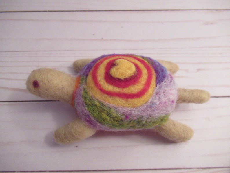 Colorful Turtle Felted Turtle Turtle Figure Handmade Art | Etsy
