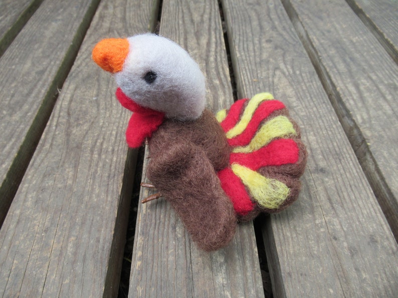 Felted Turkey Handmade Bird Thanksgiving Decor Wild Bird - Etsy