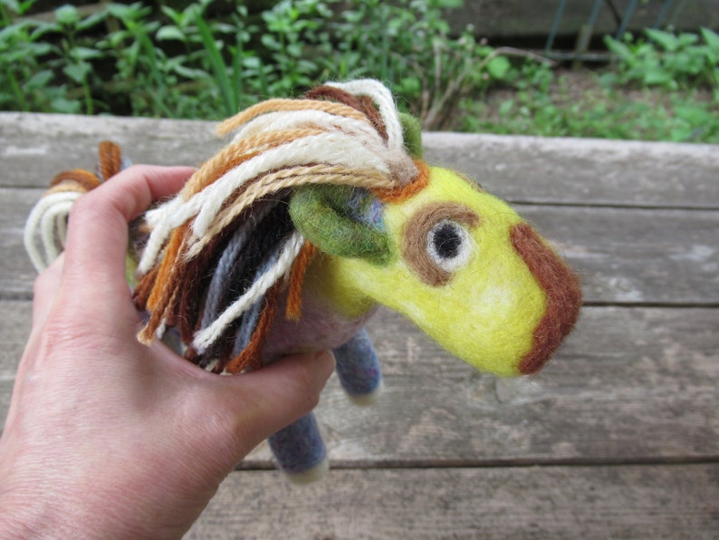 Wild Pony Figure Felted Horse Colorful Pony | Etsy