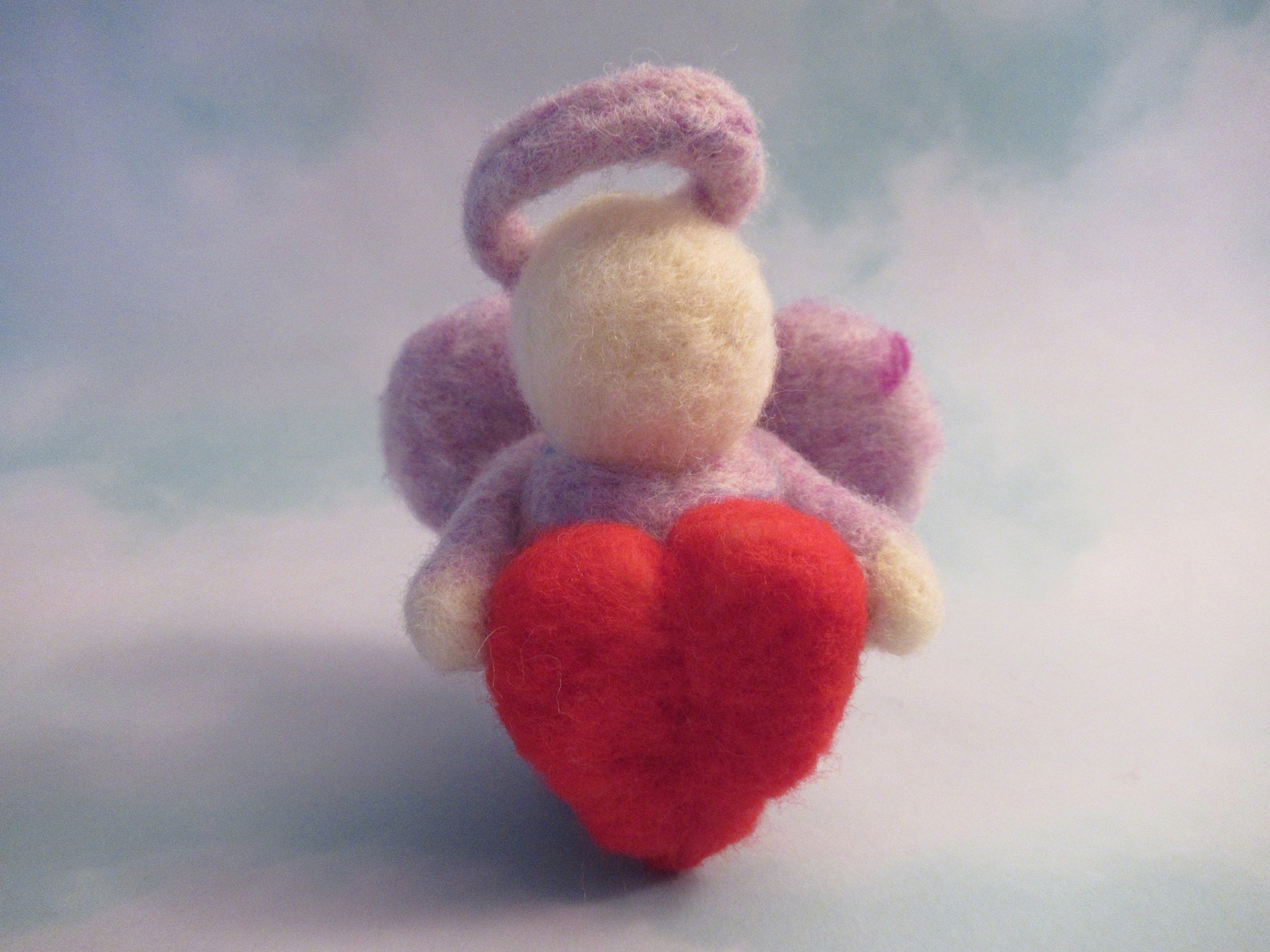 Handmade Angel Felted Angel Angel With A Heart | Etsy