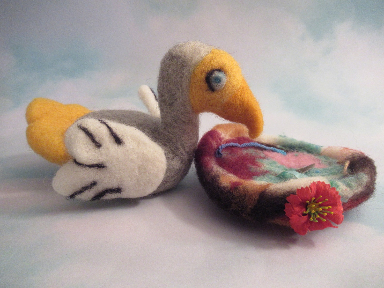 Felted Dodo Bird With Nest, Handmade Whimsical Gift - Etsy