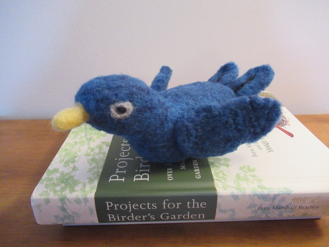 Indigo Blue Bird, Soft Plush, Handmade Figure - Etsy