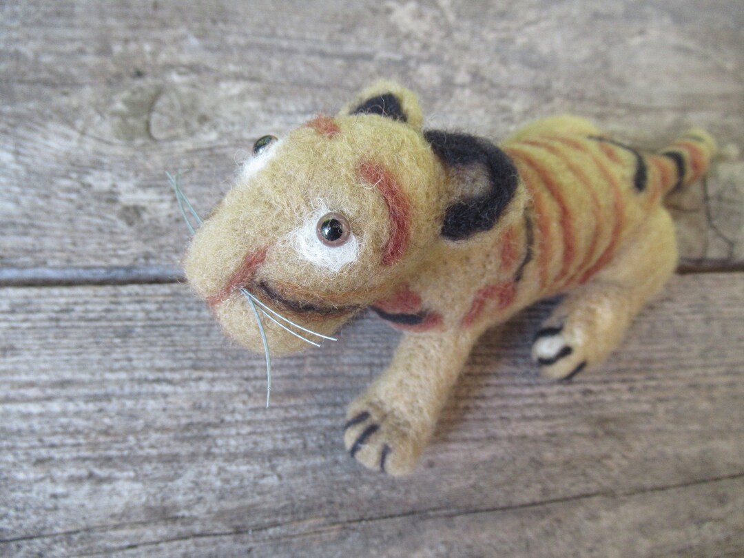 Golden Tiger, Tiger Figure, Felted Animal - Etsy