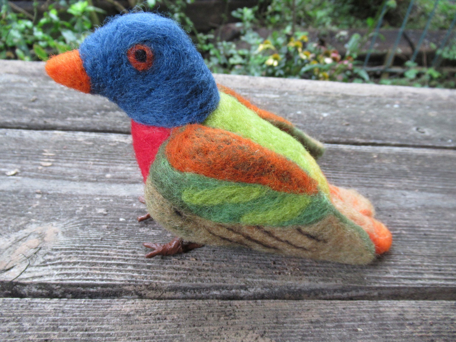 Colorful Bird Felted Bird Bird Lover Gift Wild Bird Figure - Etsy