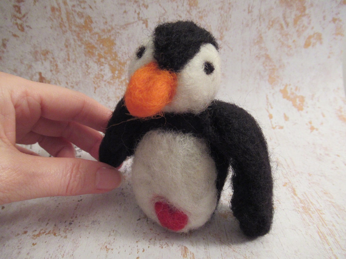 Felted Penguin Handmade Bird Penguin Figure - Etsy