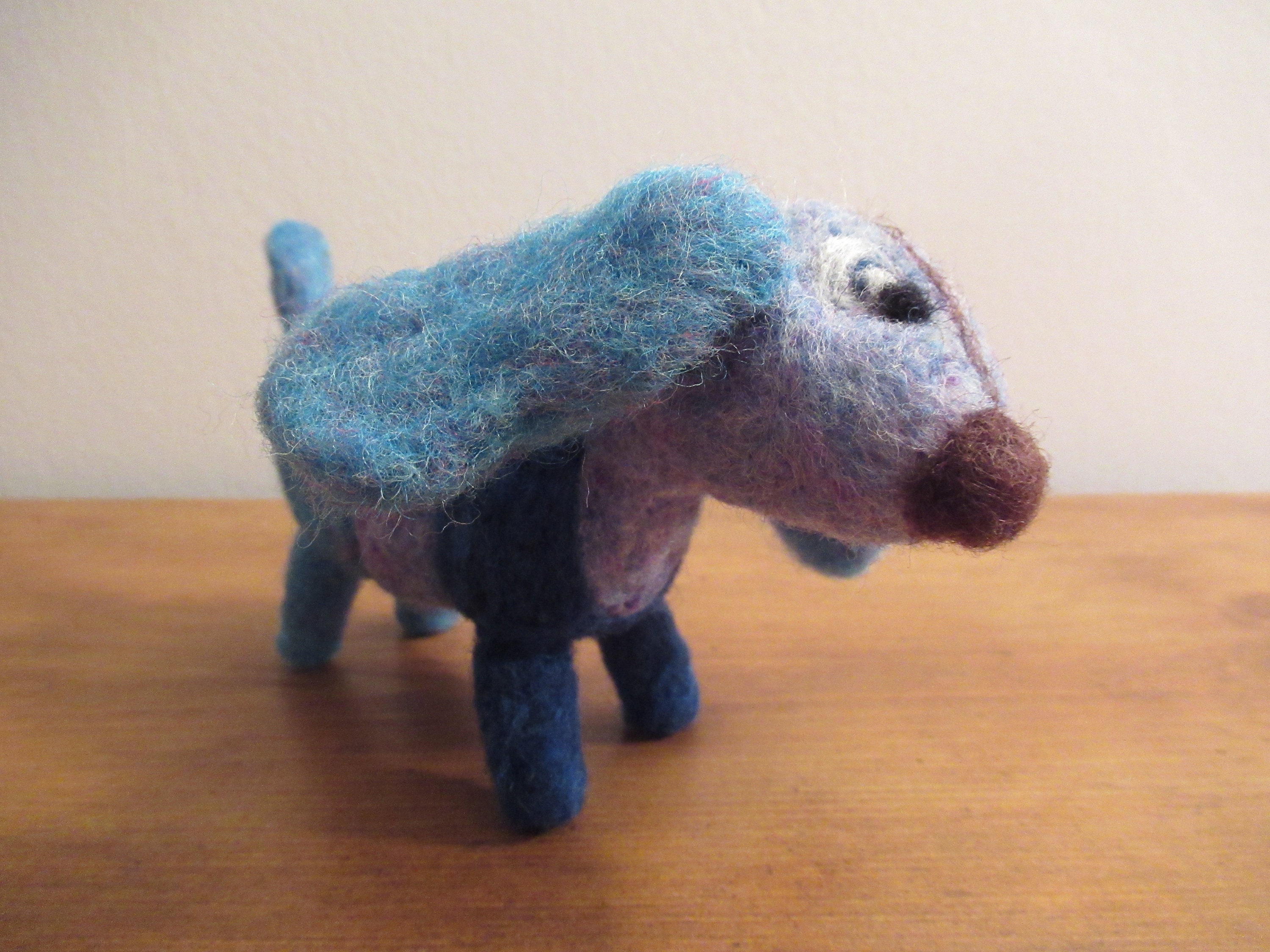 Needle Felted Dachshund, Striped Blue Dog, Handmade Gift - Etsy