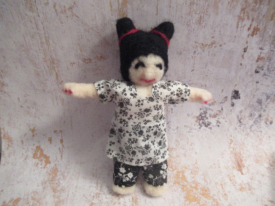 Novelty Doll Felted Figure Girl With Tunic - Etsy