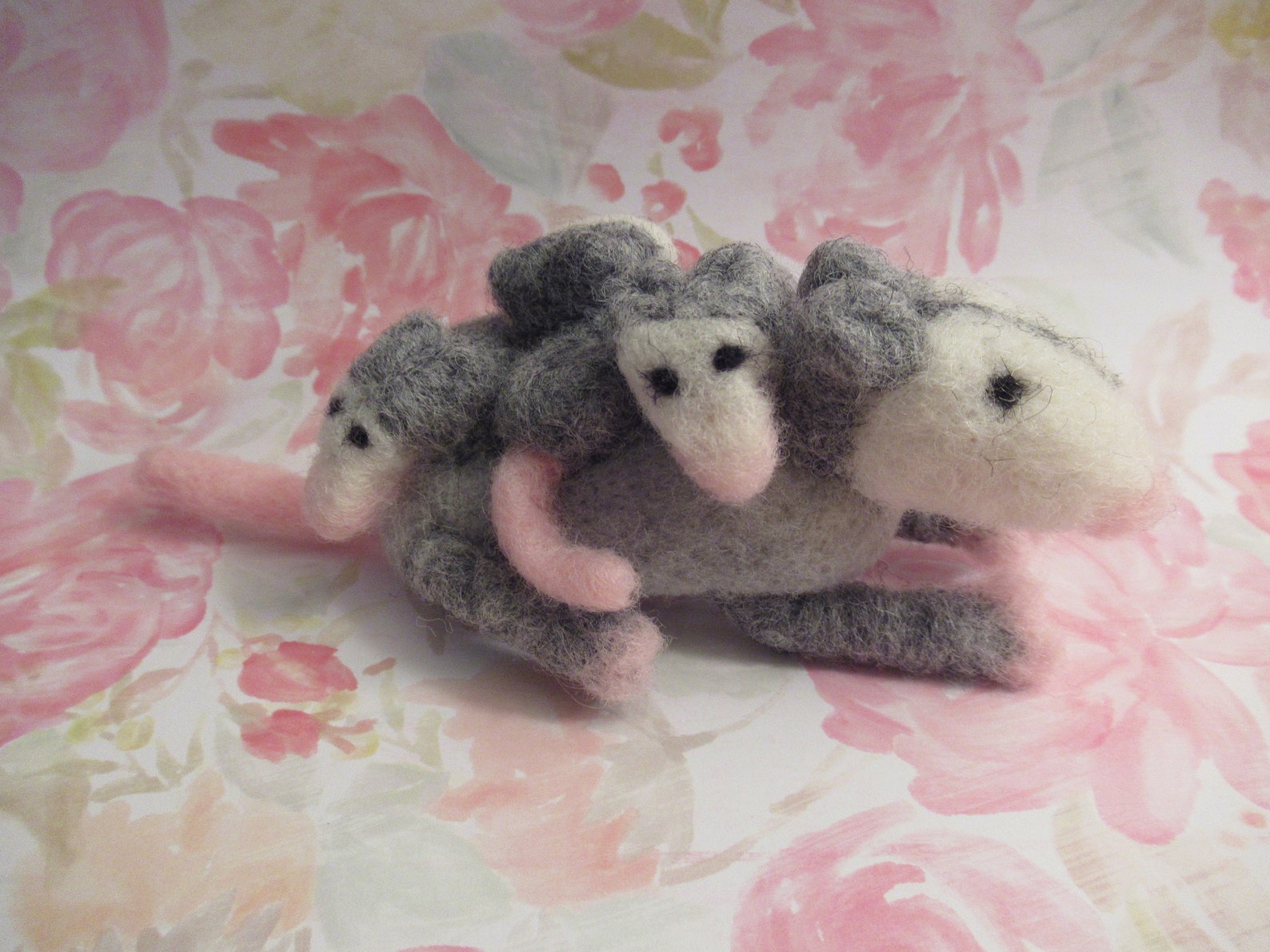 Mini Possum Family Possum With Babies Handmade Wildlife - Etsy