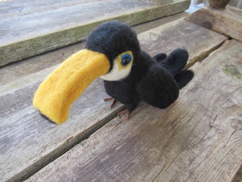 Toucan Figure Felted Bird Tropical Bird | Etsy