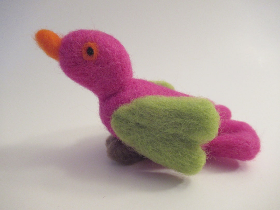 Pink Bird, Felted Bird, Handmade Gift, Colorful Bird - Etsy