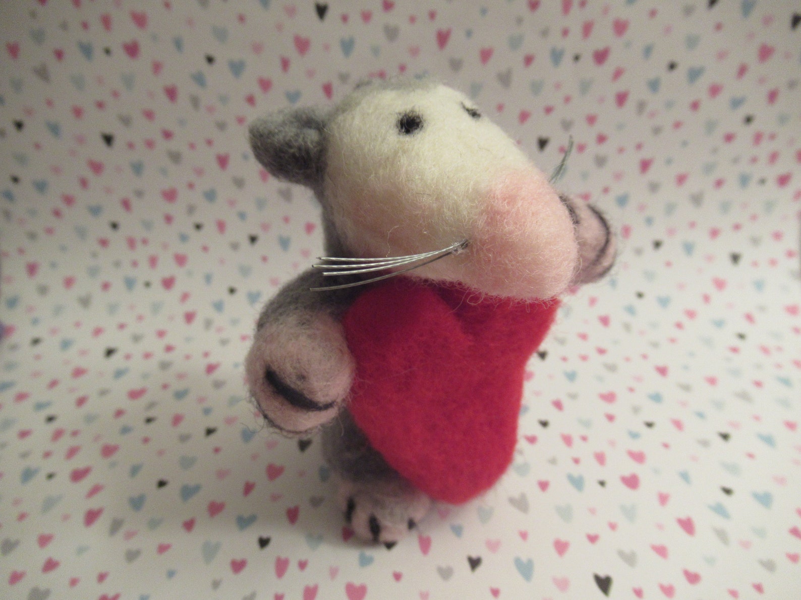 Possum Figure, Felted Possum, Possum With Heart - Etsy