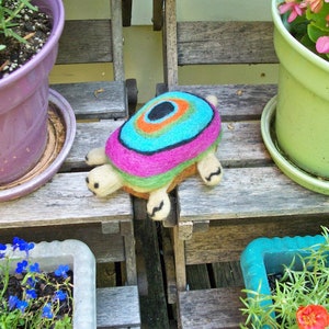 Felted Turtle, Colorful Turtle, Tropical Pet, Handmade Art - Etsy