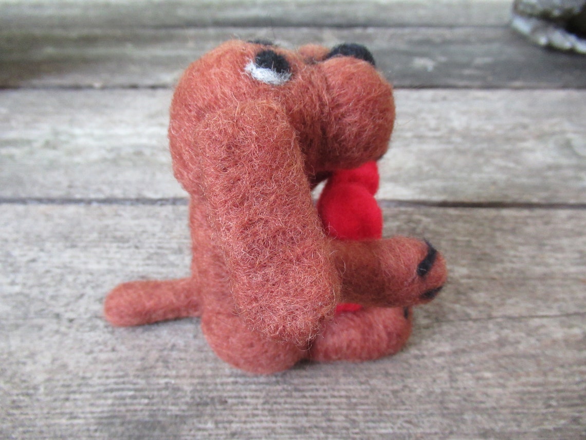 Puppy With Heart Felted Dog Handmade Figure - Etsy