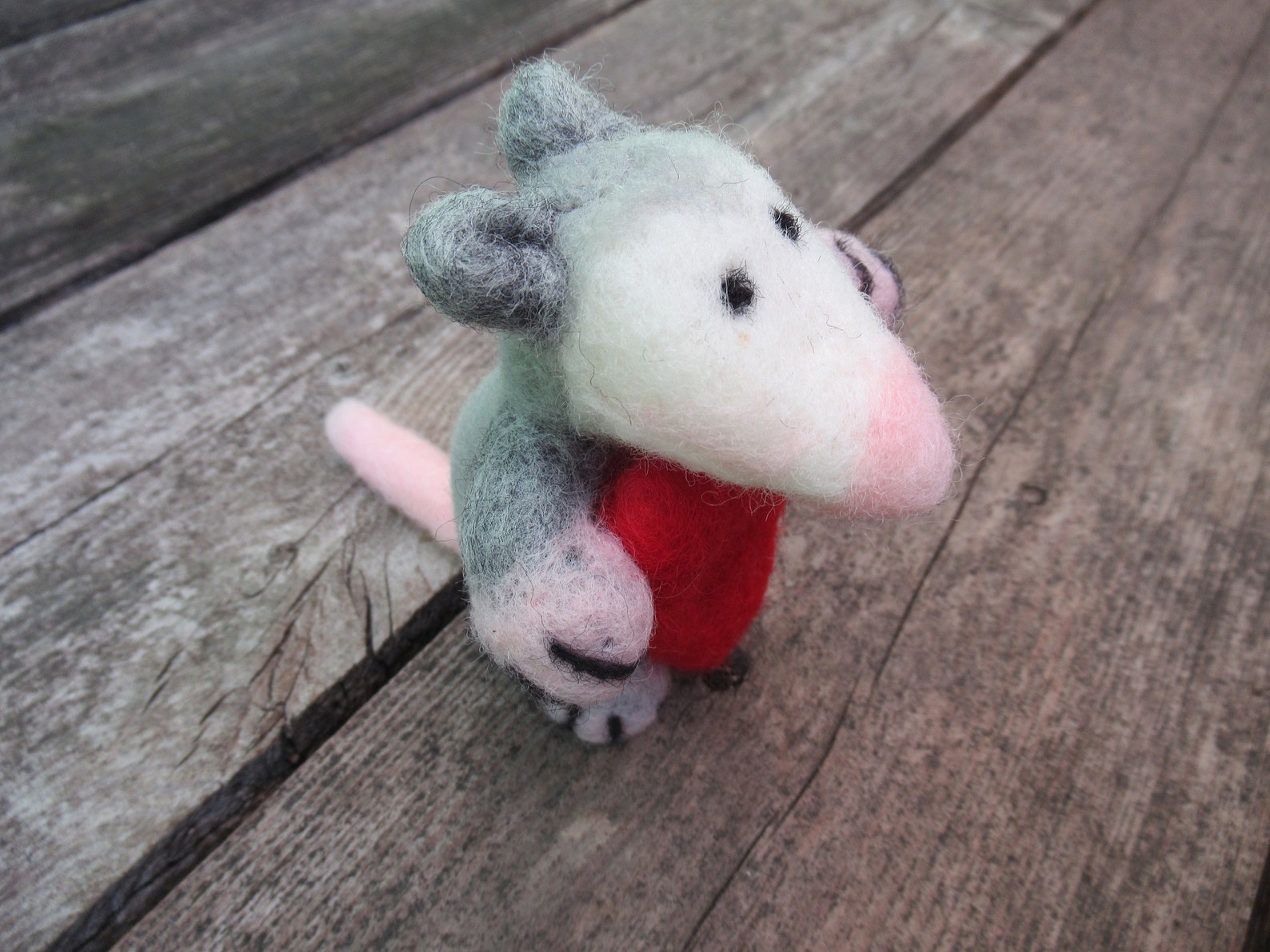 Possum Figure Felted Possum Possum With Heart | Etsy