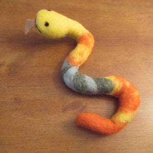 Orange Snake, Felted Snake, Colorful Reptile - Etsy
