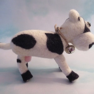 Felted Cow, Handmade Figure, Mini Plush Animal - Etsy