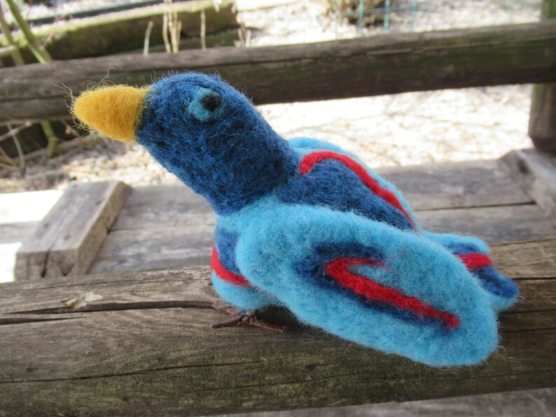 Blue Bird Felted Bird Made by Hand Unique Gift - Etsy