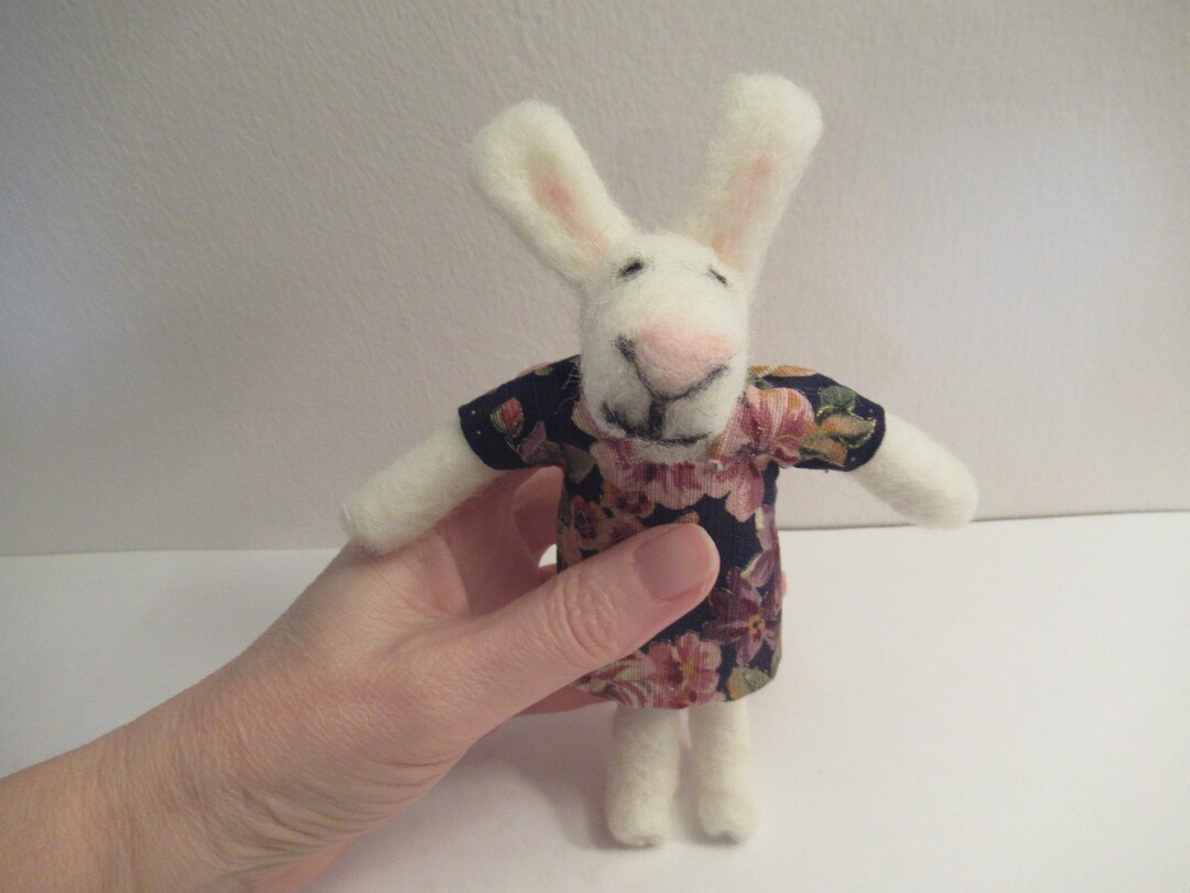 White Rabbit Small Bunny Doll Handmade Gift - Etsy