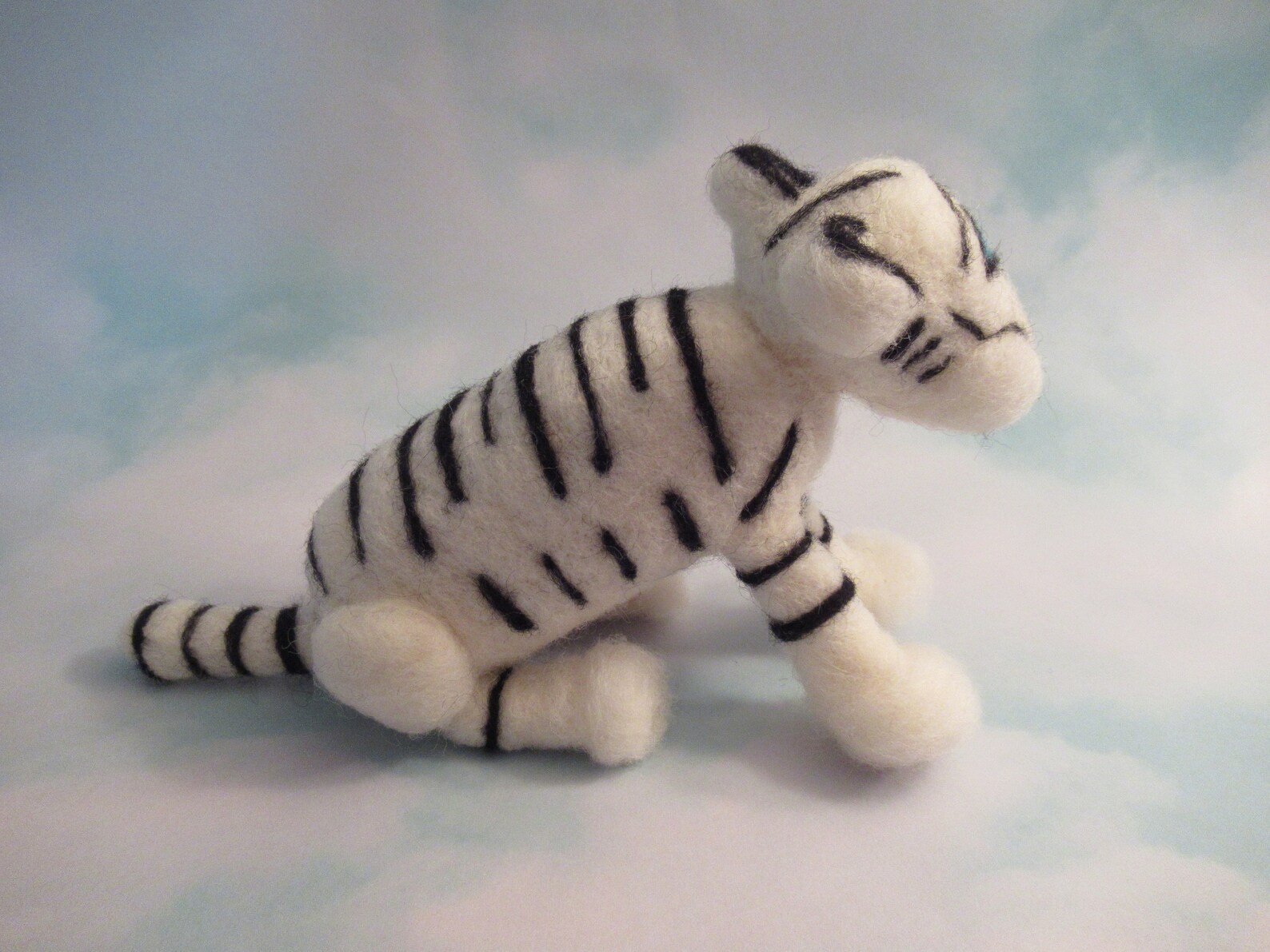White Tiger Tiger Figure Felted Animal Handmade Gift | Etsy