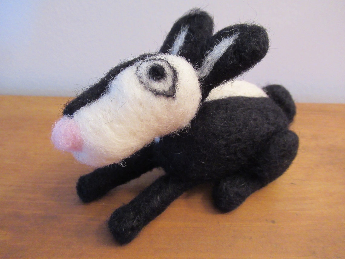 Felted Rabbit Harlequin Bunny Handmade Animal - Etsy