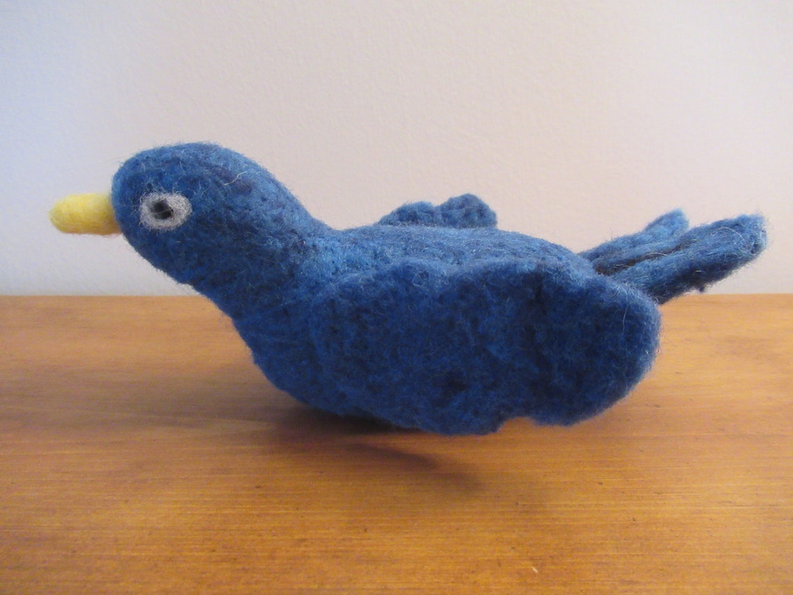 Indigo Blue Bird, Soft Plush, Handmade Figure - Etsy