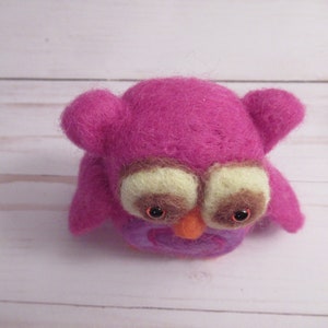 Felted Owl Pink Owl Handmade Bird | Etsy