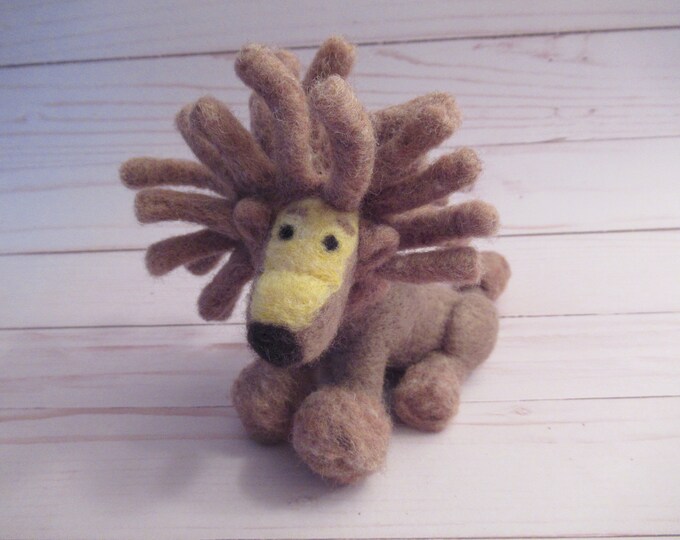 Felted Lion Figure, Silly Lion, Handmade Animal - Etsy