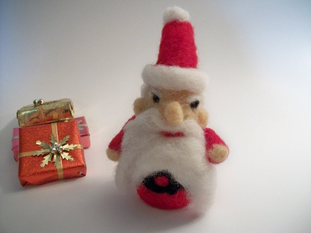 Felted Santa, Santa Claus, Christmas Figure, Holiday Decor - Etsy