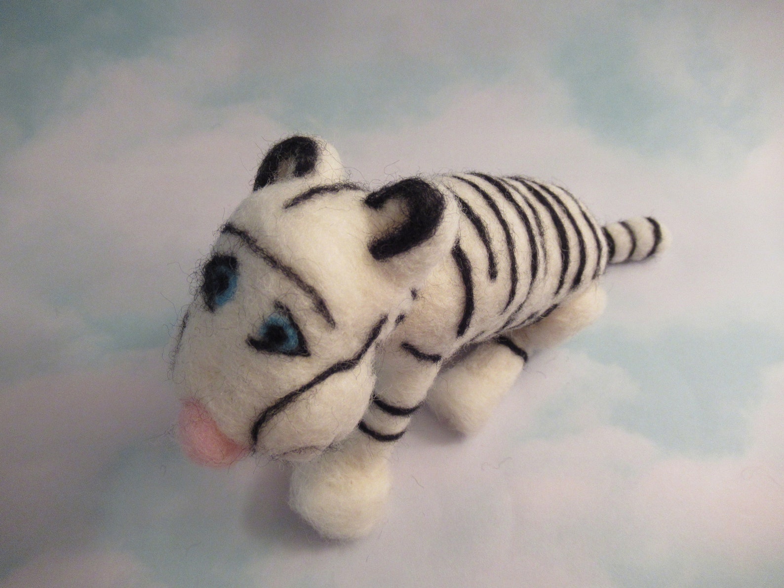 White Tiger Tiger Figure Felted Animal Handmade Gift | Etsy