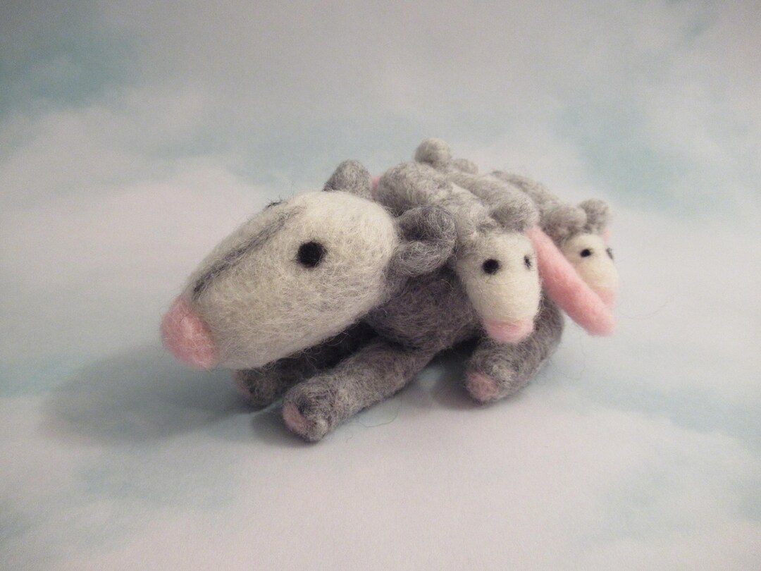 Mini Possum Family, Mama With Babies, Handmade Wildlife - Etsy