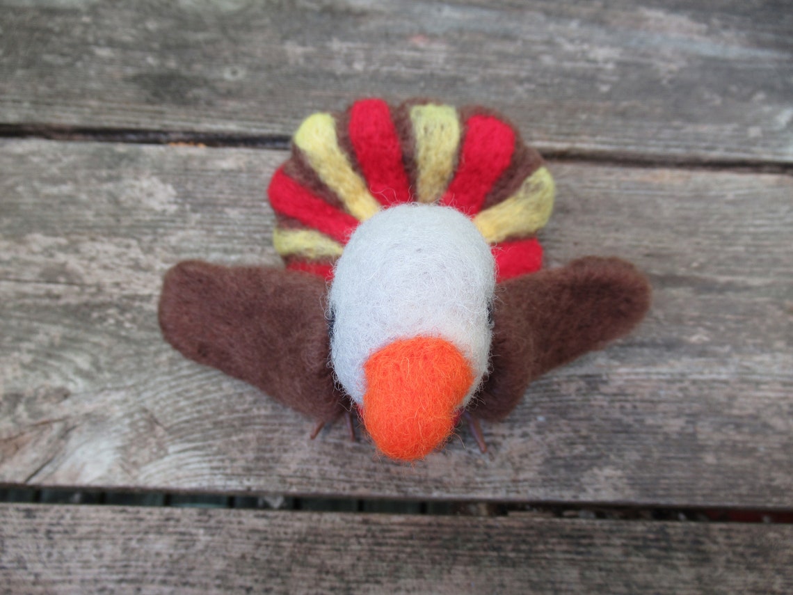 Felted Turkey Handmade Bird Thanksgiving Decor Wild Bird - Etsy