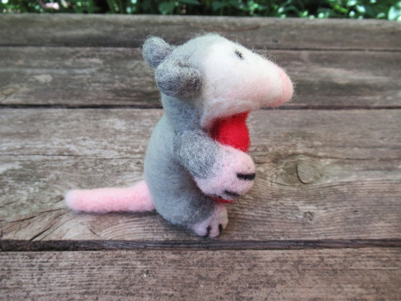 Possum Figure Felted Possum Possum With Heart | Etsy