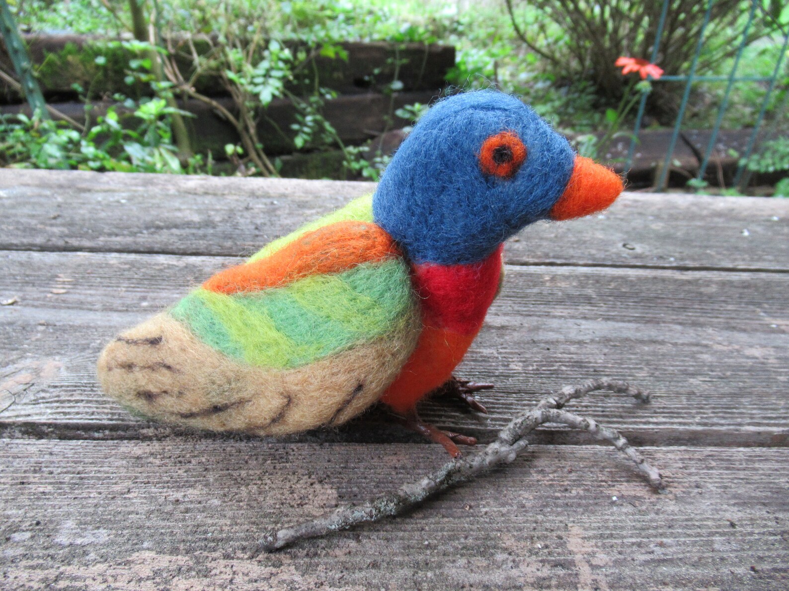 Colorful Bird Felted Bird Bird Lover Gift Wild Bird Figure - Etsy