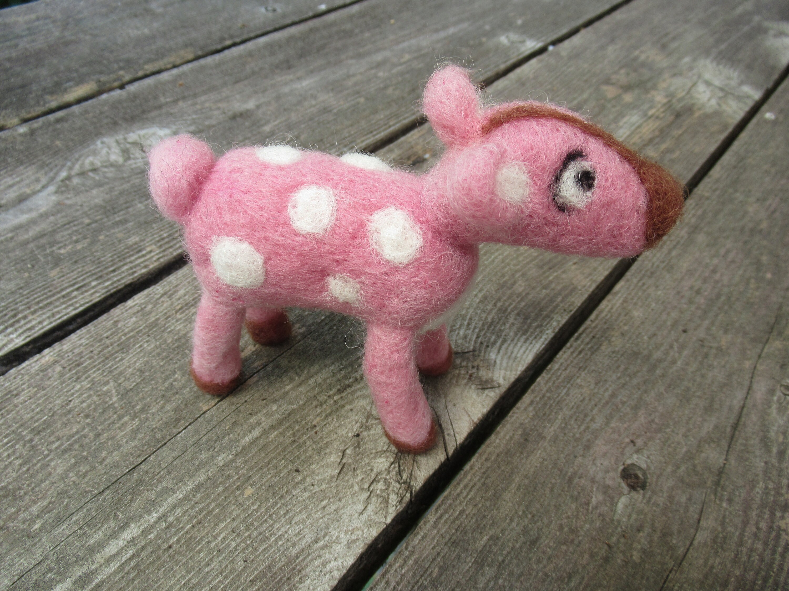 Felted Fawn Pink Deer Baby Deer Made by Hand | Etsy