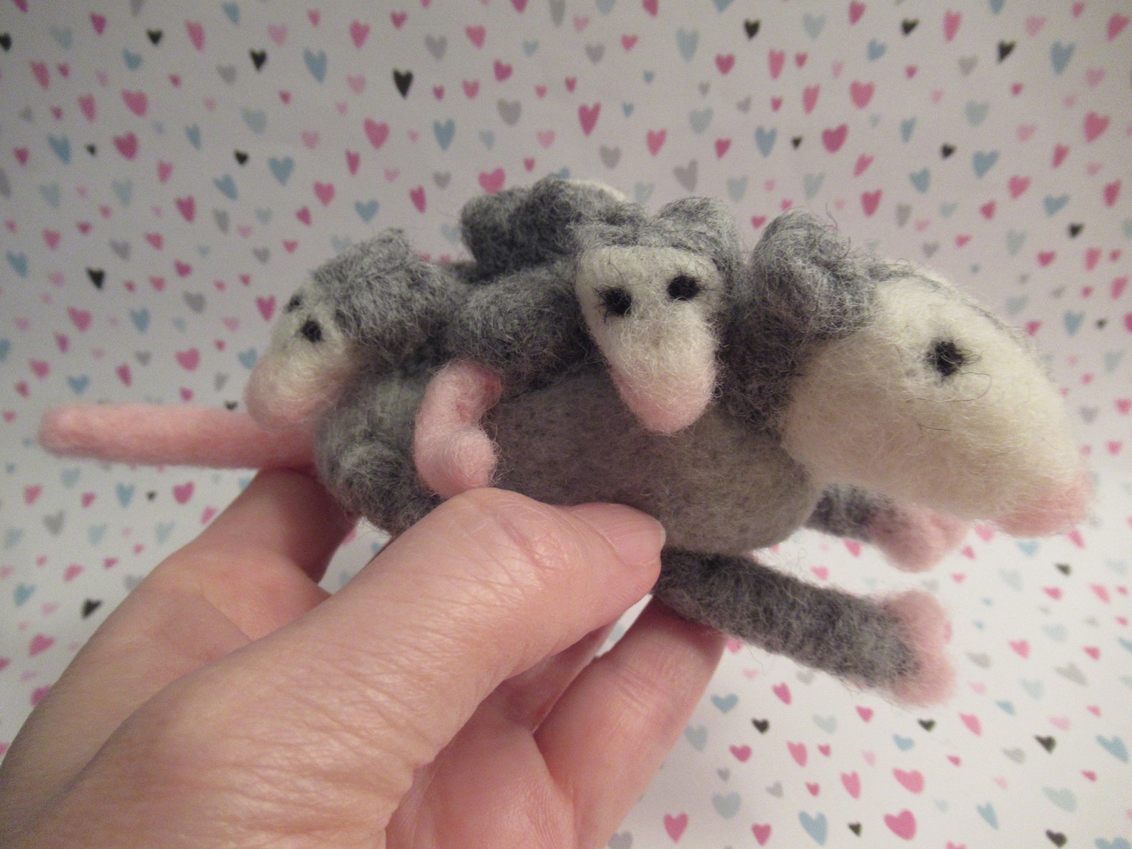 Mini Possum Family Possum With Babies Handmade Wildlife - Etsy