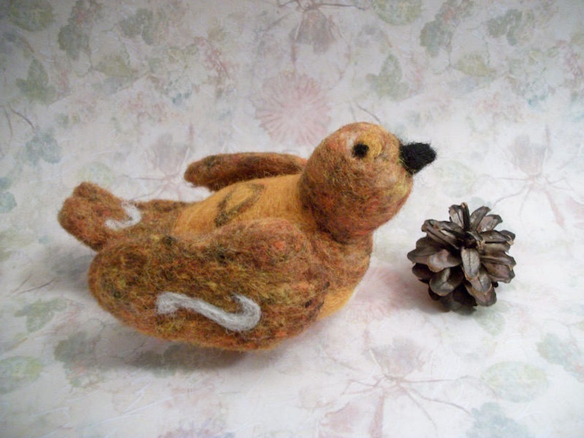 Needle Felted Bird Handmade Wool Bird Bird Figure - Etsy