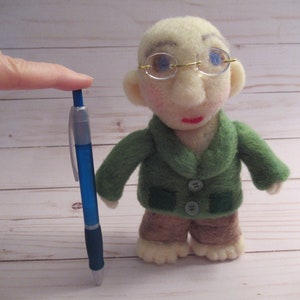 Little Bald Man Felted Figure Man With Glasses Grandpa - Etsy