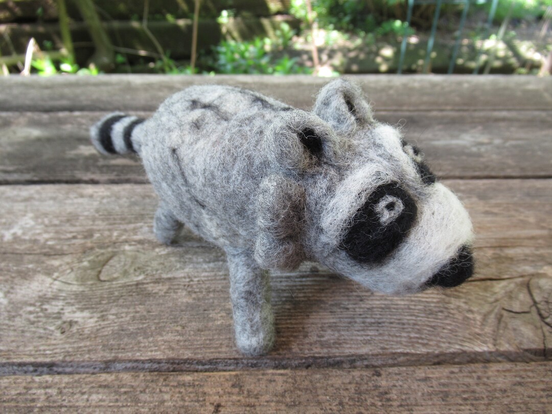Felted Raccoon Wild Animal Handmade Raccoon - Etsy